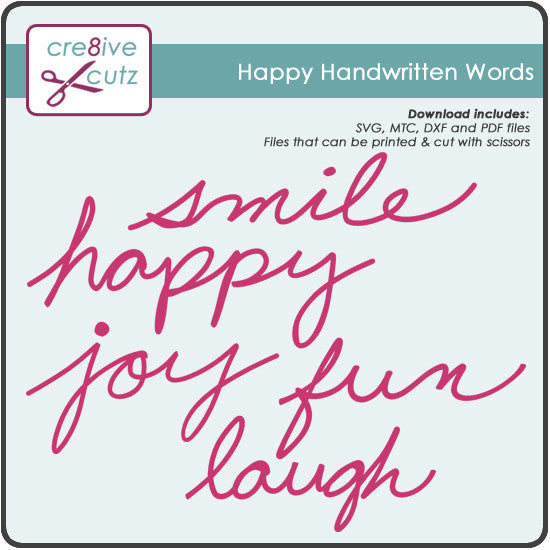 Happy Handwritten Words – Cre8ive Cutz