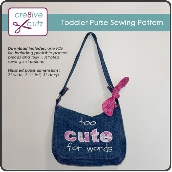 Toddler Purse Sewing Pattern – Cre8ive Cutz