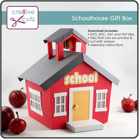 Schoolhouse Gift Box 3D SVG Pattern – Cre8ive Cutz